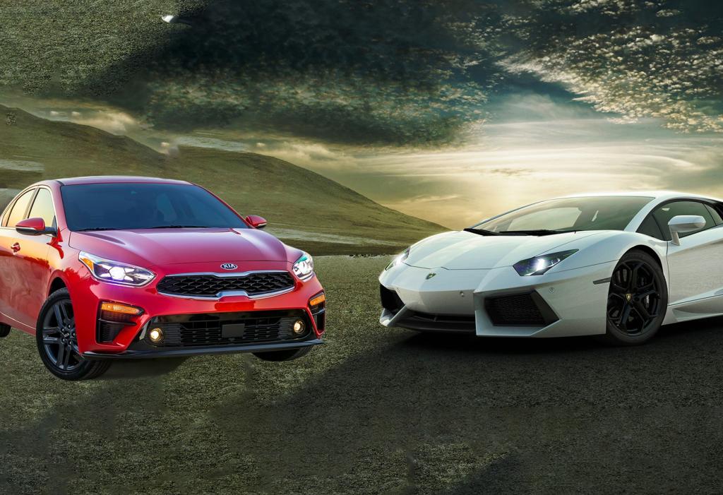 Kia Forte срещу… Lambo Aventador. Коя е по-добрата кола? Видео ...